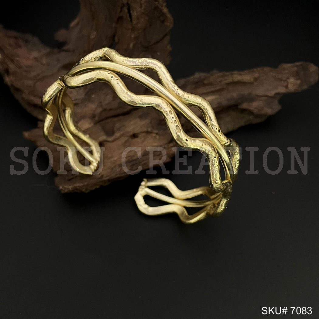 Gold Plated Plain and Tangle Wire Statement Designer Cuff SKU7083 ...